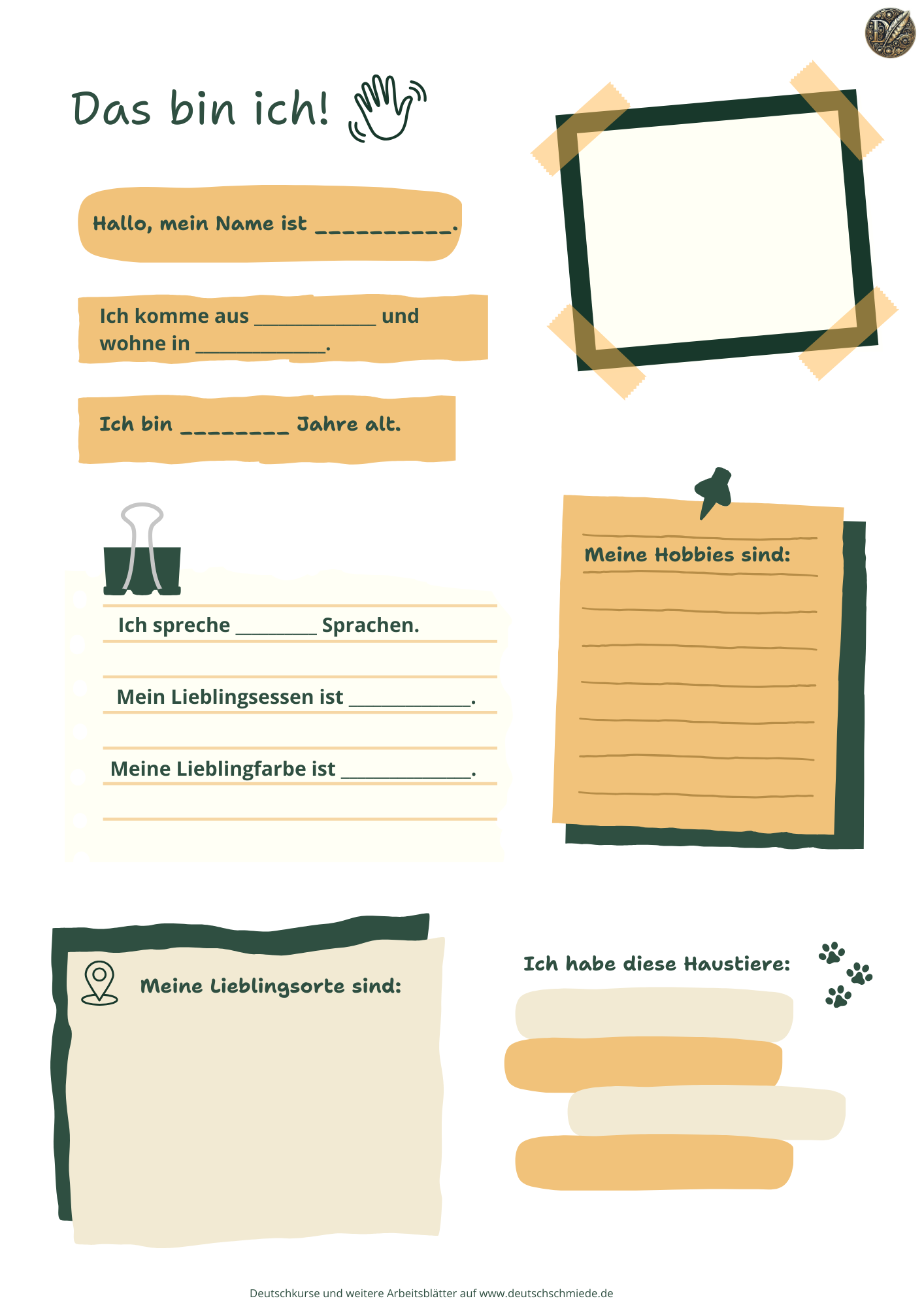 Freebie: Steckbrief und Bingo | Learn German anytime, anywhere ...